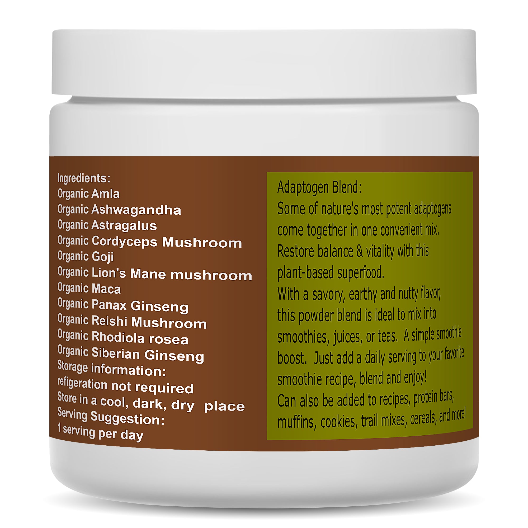 Go Nutra Adaptogen Blend Organic Superfood Smoothie Powder. – Go Nutra®